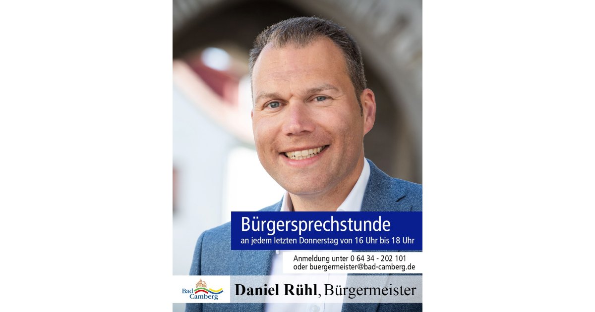 Nächste Bürgersprechstunde von Bürgermeister Rühl | Stadt Bad Camberg